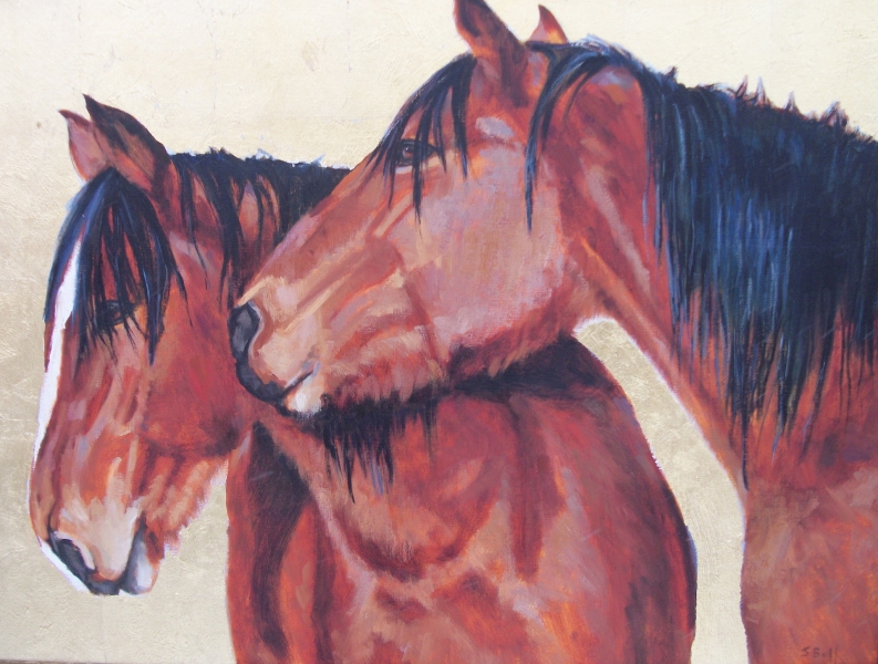 Secrets by Susan Bell | Gilded | 30" x 40" | Oil and Gold leaf