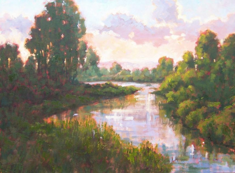 River Sunset by Susan Bell | Giclee-Prints | 16" x 20" | Giclee on canvas