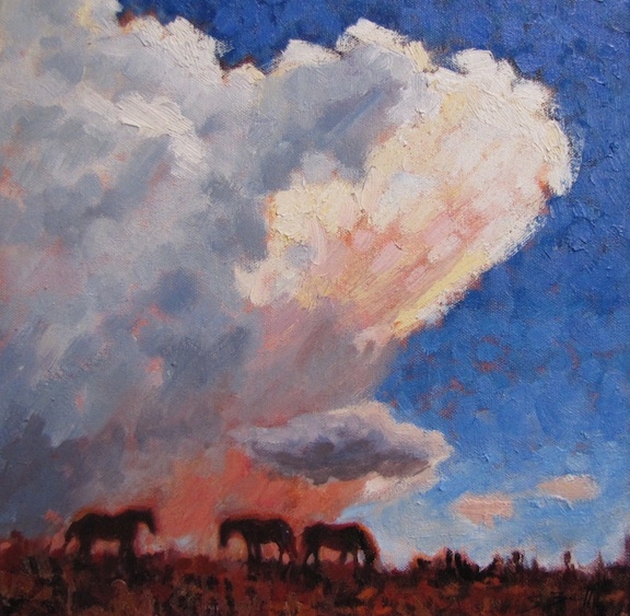 IgnoreTheStormStudy by Susan Bell | Landscape | 12" x 12" | Oil